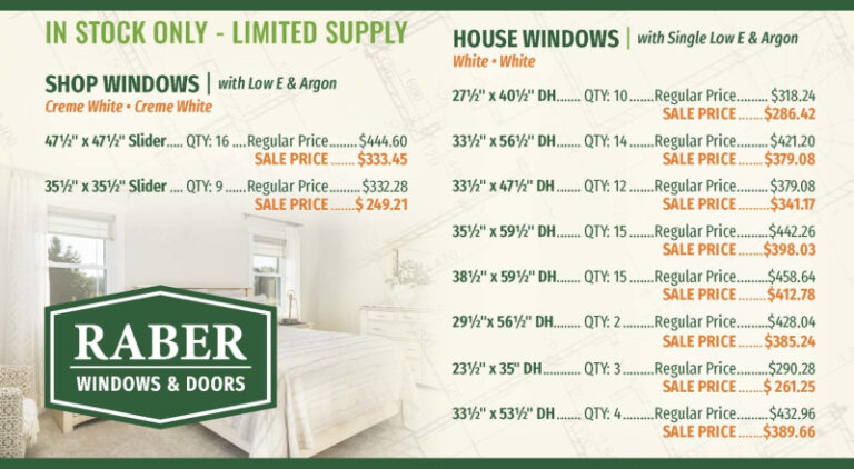 2022 In-Stock Window Sale - Raber Windows and Doors